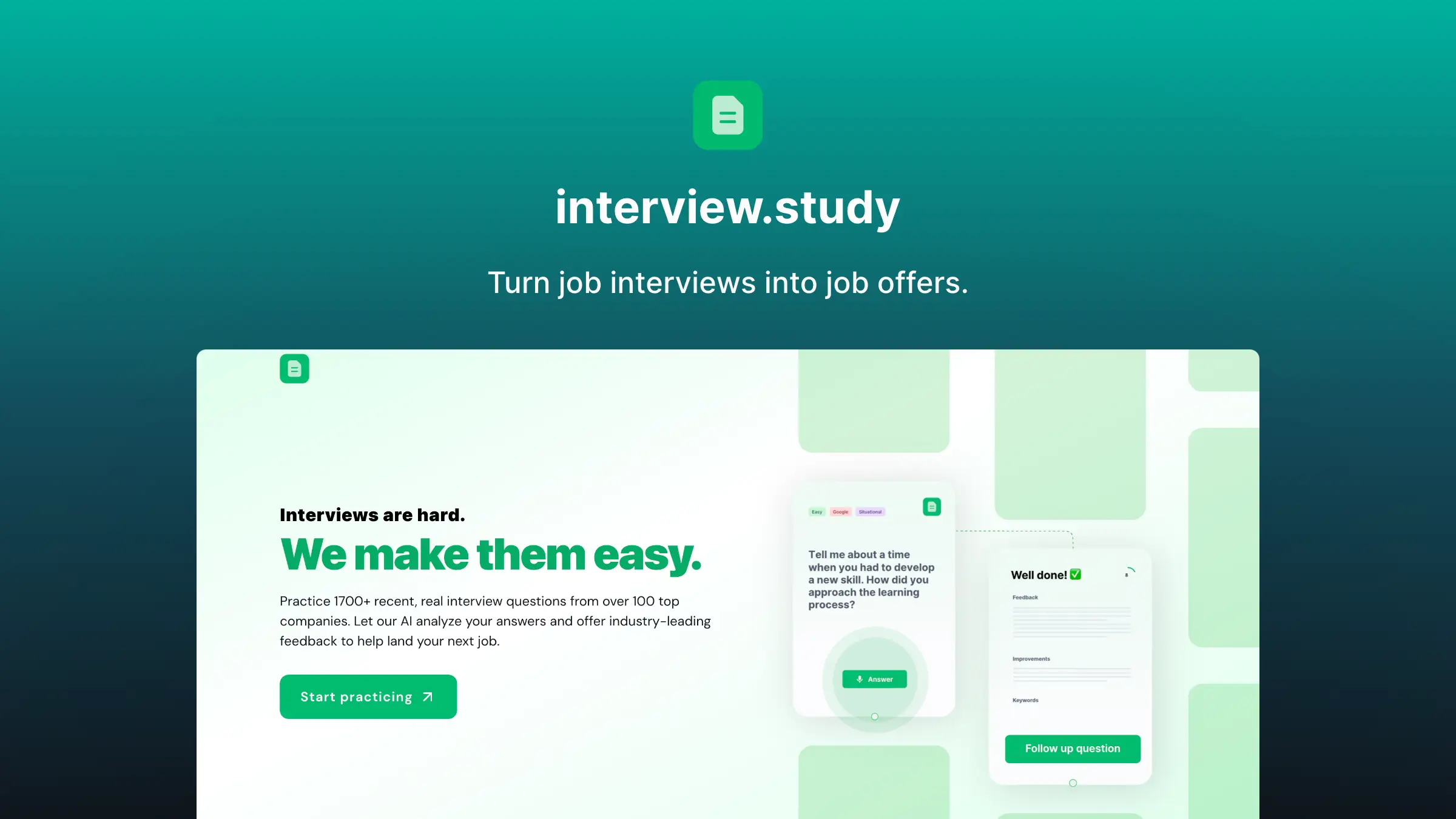 interview.study x Refer Me | Turning interviews into offers
